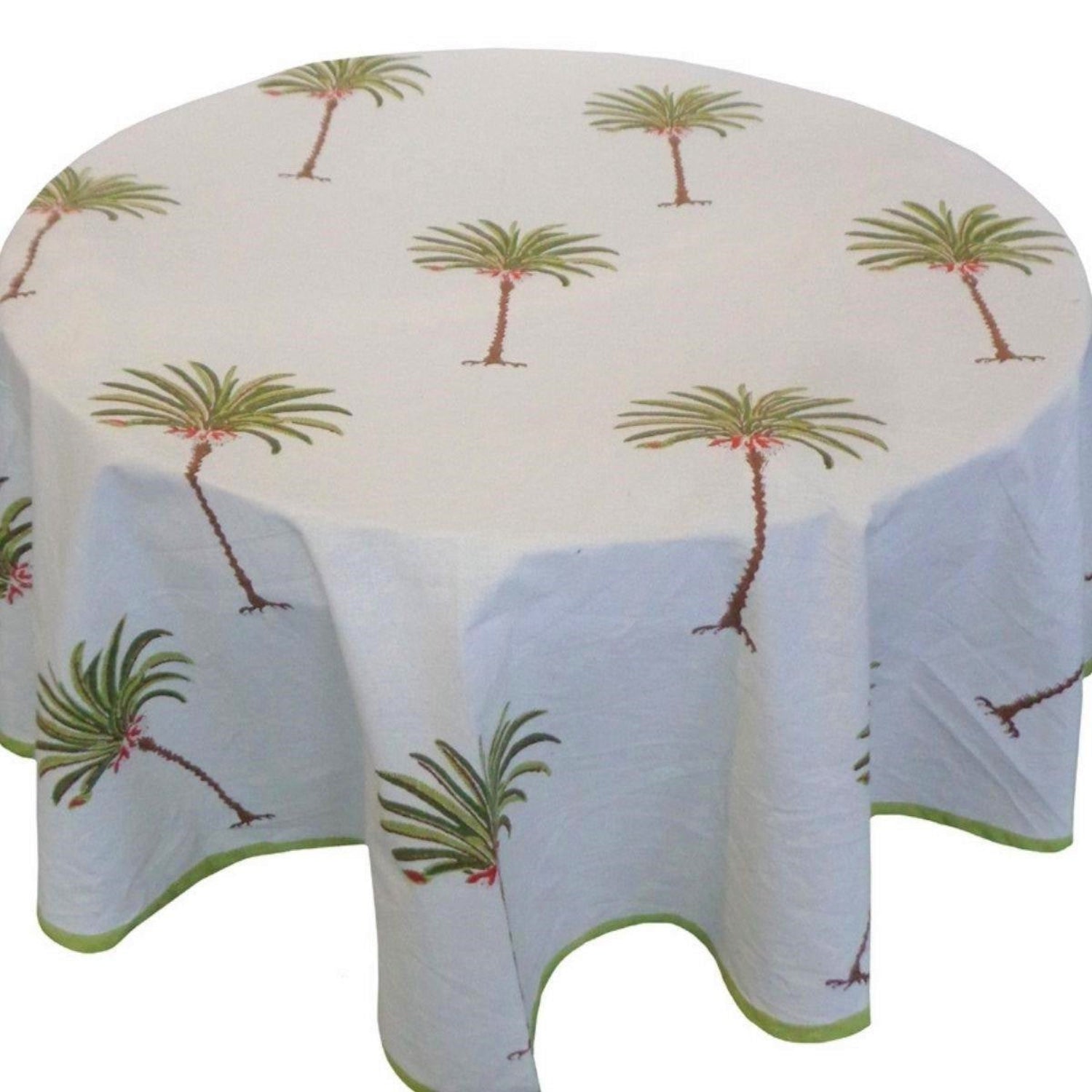 Round Tablecloth - Green Palm Tree – Decor Mantra